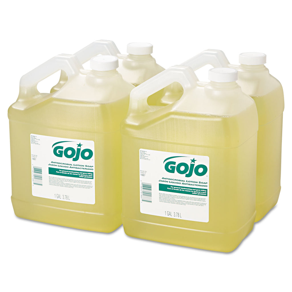 GOJO Antimicrobial Lotion Soap, 1 Gal, 4/Carton - GOJ188704 ...