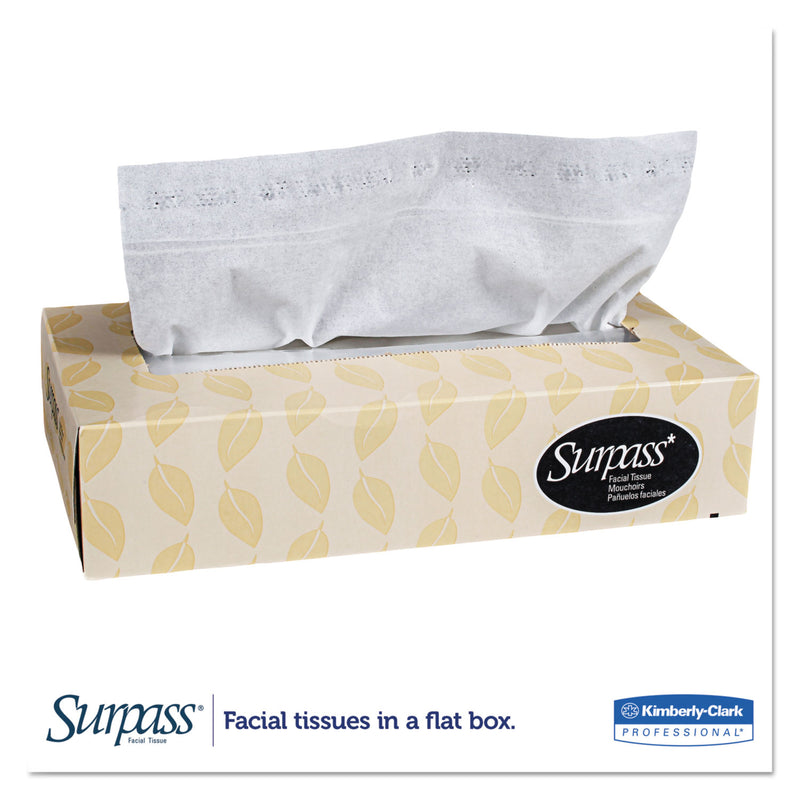 Surpass Facial Tissue, 2-Ply, White, Flat Box, 100 Sheets/Box, 30 Boxes ...