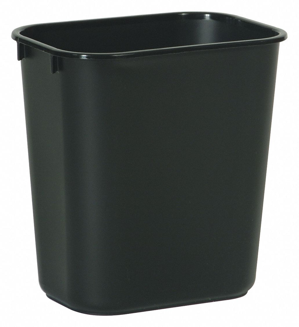 Rubbermaid 3 gal Rectangular Wastebasket, Plastic, Black - FG295500BLA ...