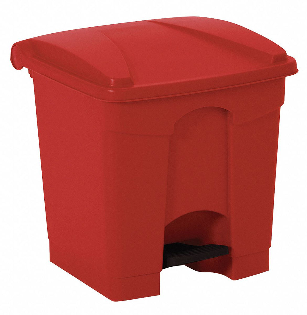Tough Guy 8 gal Rectangular Step Can, Plastic, Red - 6GAJ6 ...