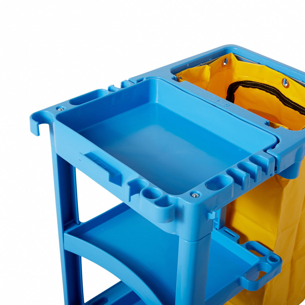 Rubbermaid Blue, Janitor Cart, Overall Length 46 in, Overall Width 21 3 ...