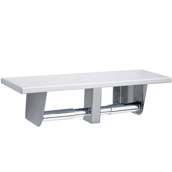 Bobrick B-2840 Two-Roll Restroom Toilet Paper Dispenser Utility Shelf ...