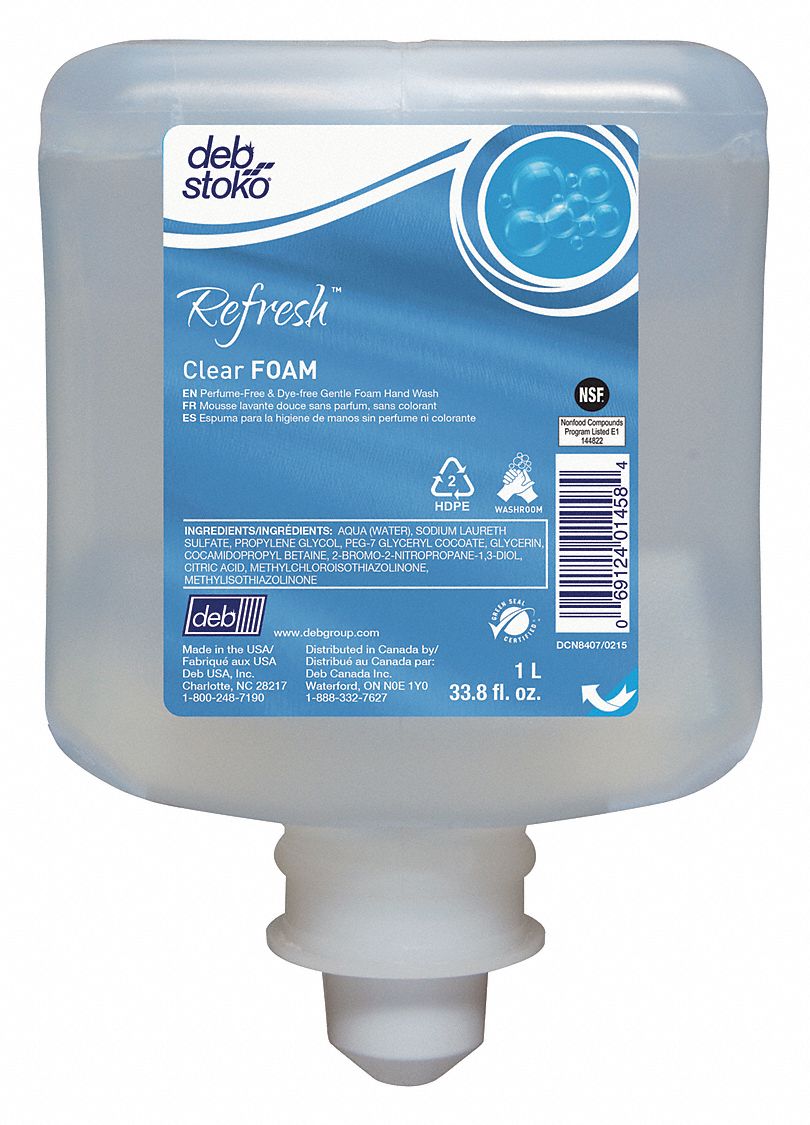 DEB Stoko CLR1L Refresh Clear Foam Hand Soap, 1 Liter, 6/Case ...
