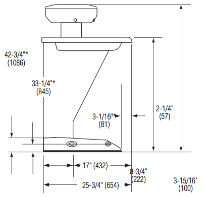 Bradley SN2003 Sentry Washfountain, 36", Semi-Circular, Foot Control, B ...